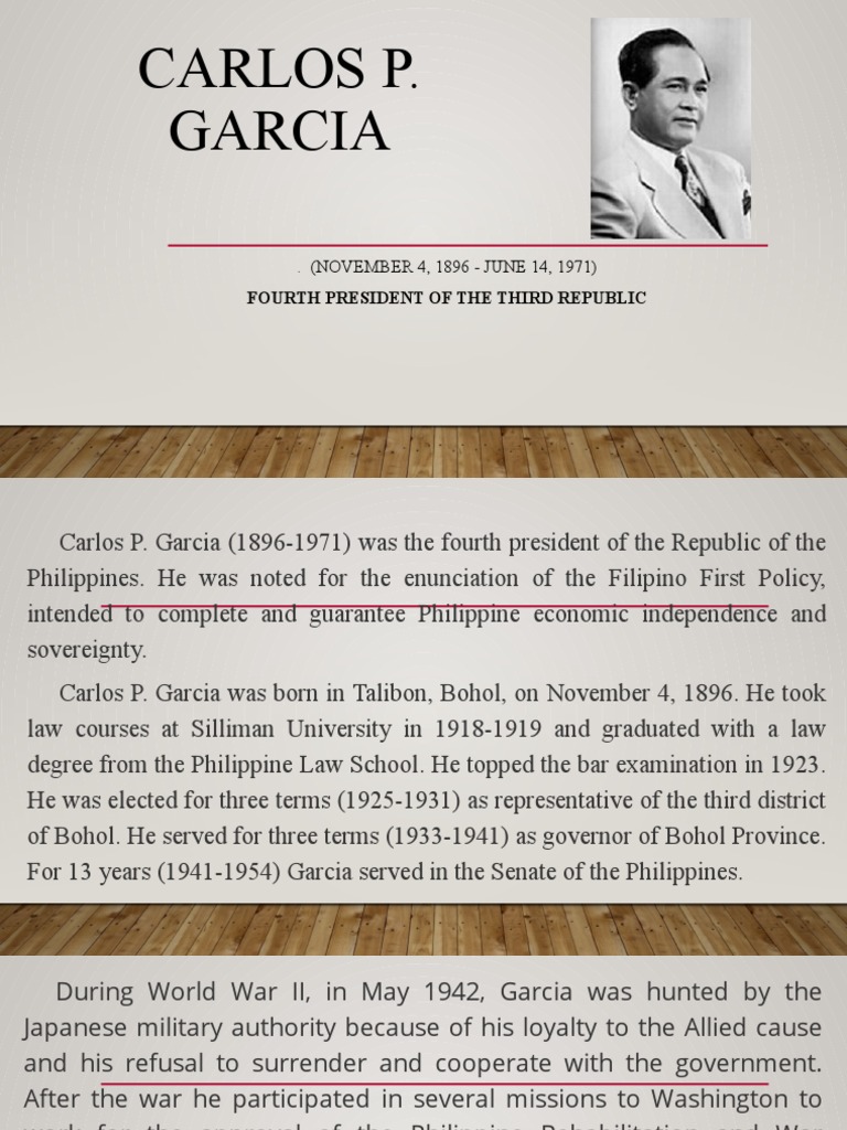 Carlos P. Garcia: Fourth President of the Philippines and Champion of ...