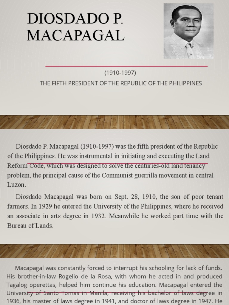Diosdado Macapagal: Legacy and Impact | PDF | Government