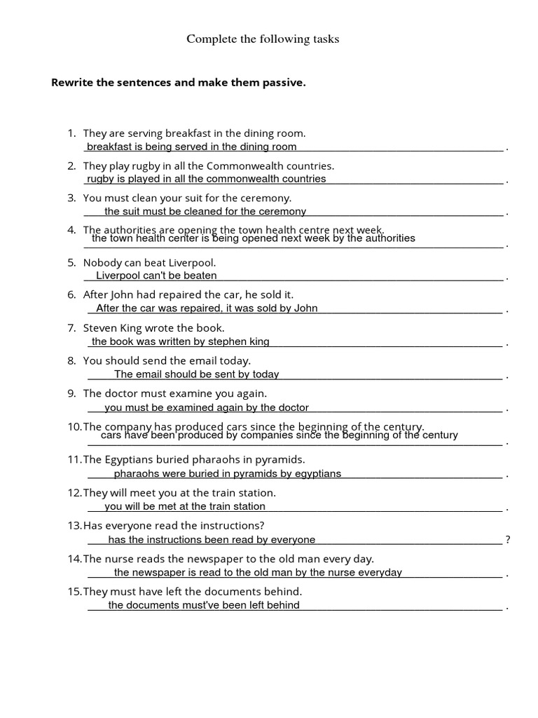 Active - Passive Task | PDF