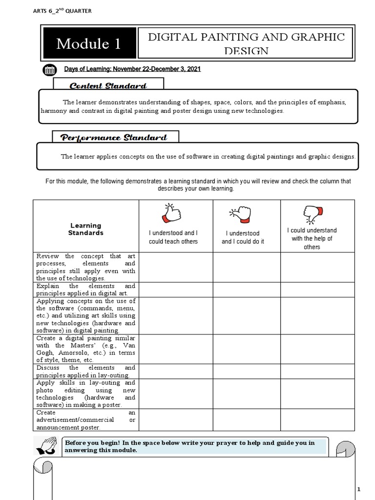 Digital Painting and Graphic Design: Learning Standards | Download Free ...