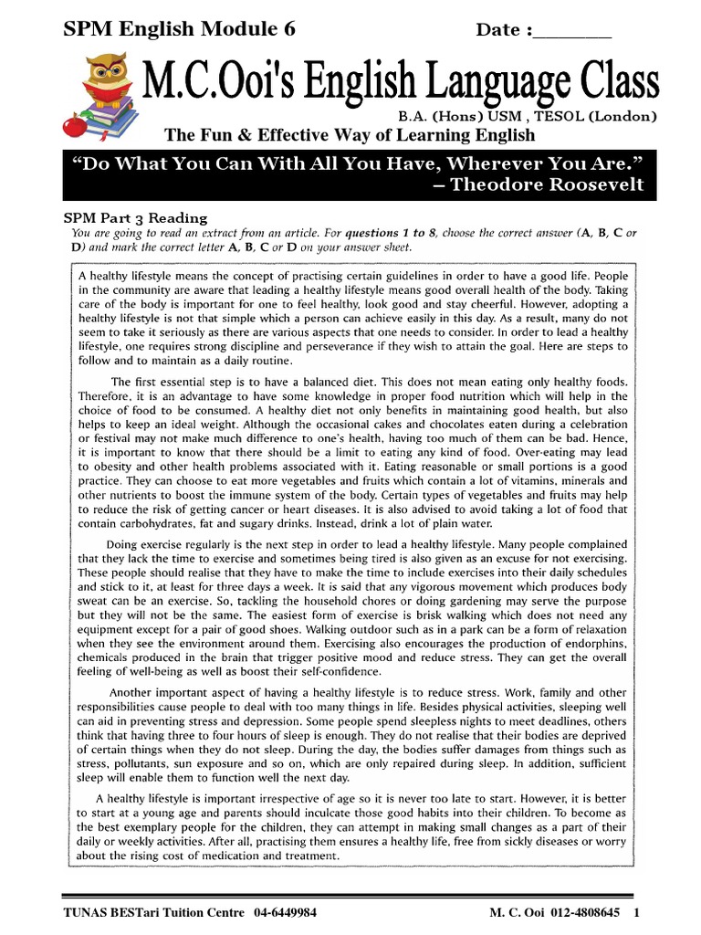 2021 SPM English Module 6 | PDF | Vocabulary | Cognitive Science