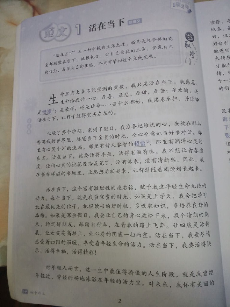 Chinese Composition Model 1 | PDF