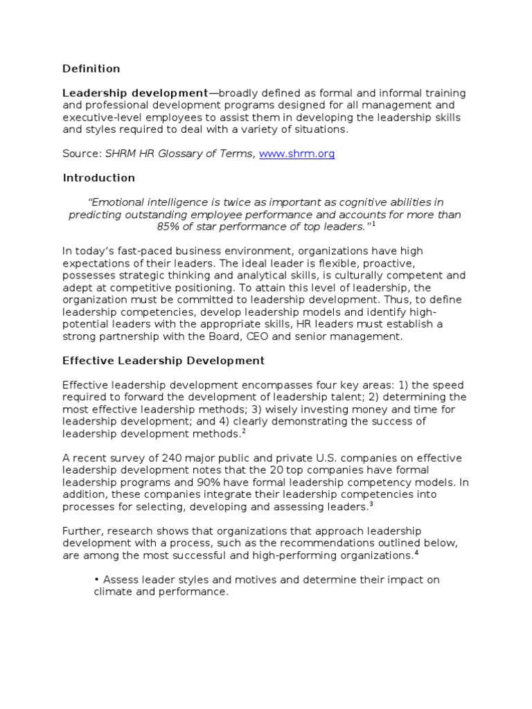 Leadership Development Strategies | PDF