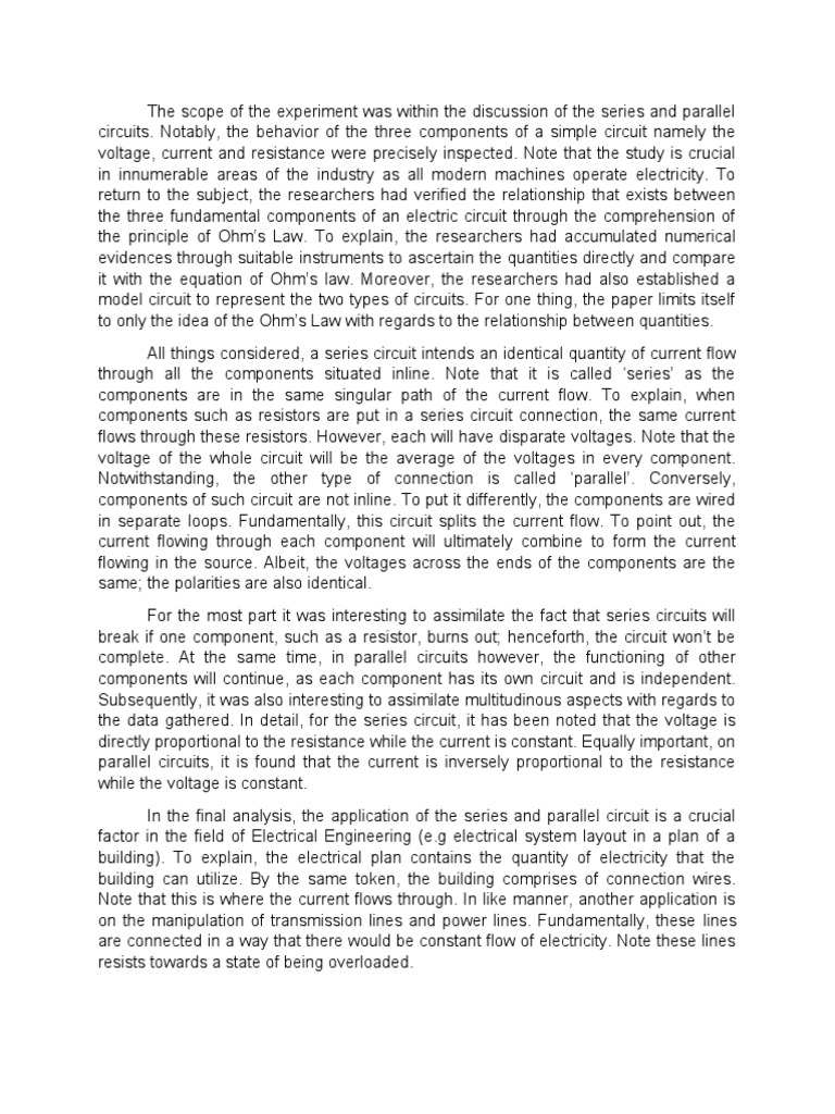 Experiment 306 Series and Parallel Circuits | PDF | Series And Parallel ...