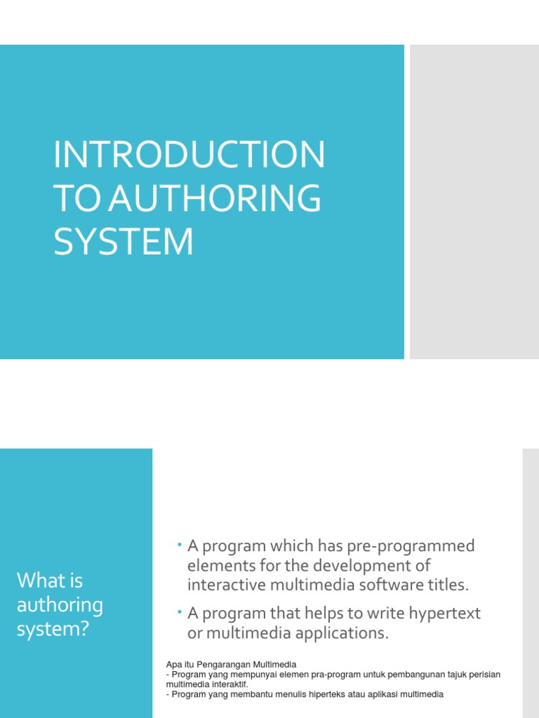 Topic 1 - Introduction To Authoring System | PDF | Komputer | Teknologi & Rekayasa