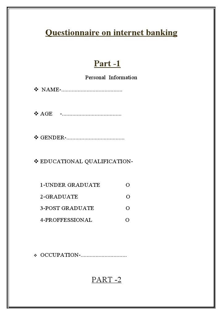Internet Banking User Questionnaire | PDF | Online Banking | Banks ...