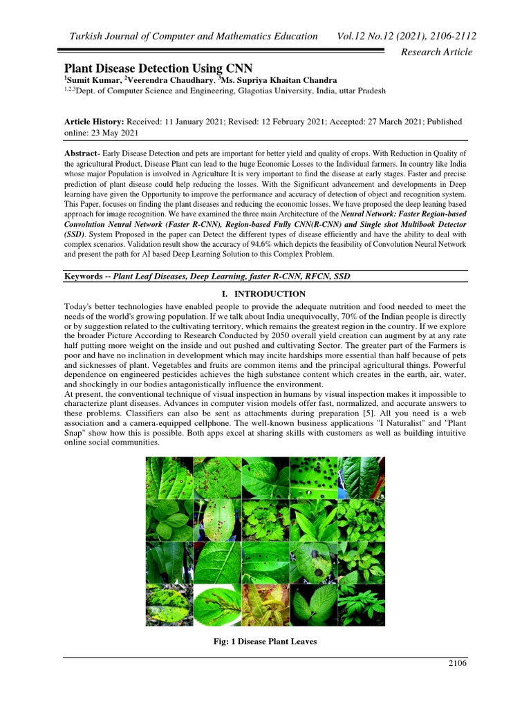CNN-Based Plant Disease Detection | PDF | Deep Learning | Image ...