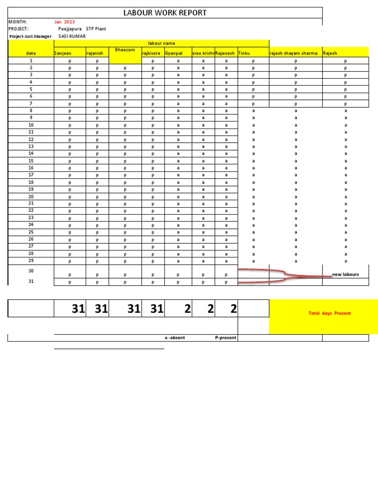 Labour Work Report | PDF