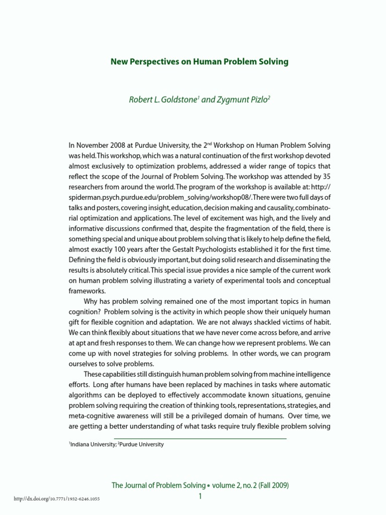 Human Problem Solving Insights | PDF | Insight | Perception