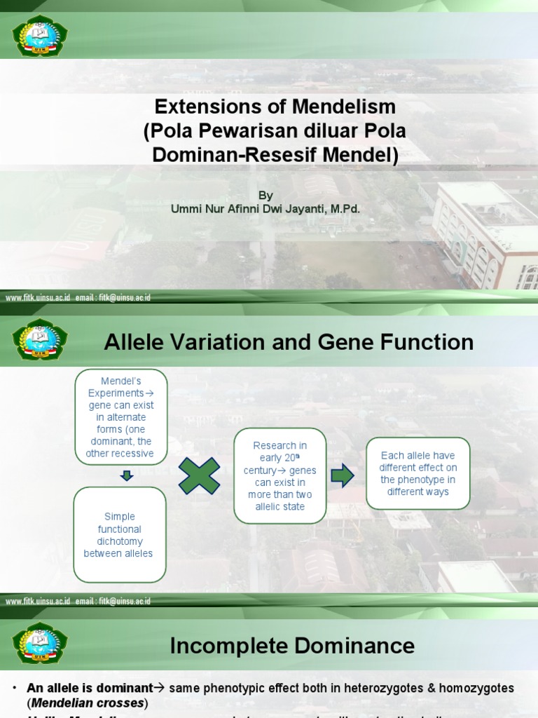 Extensions of Mendelism (Pola Pewarisan Diluar Pola Dominan-Resesif ...