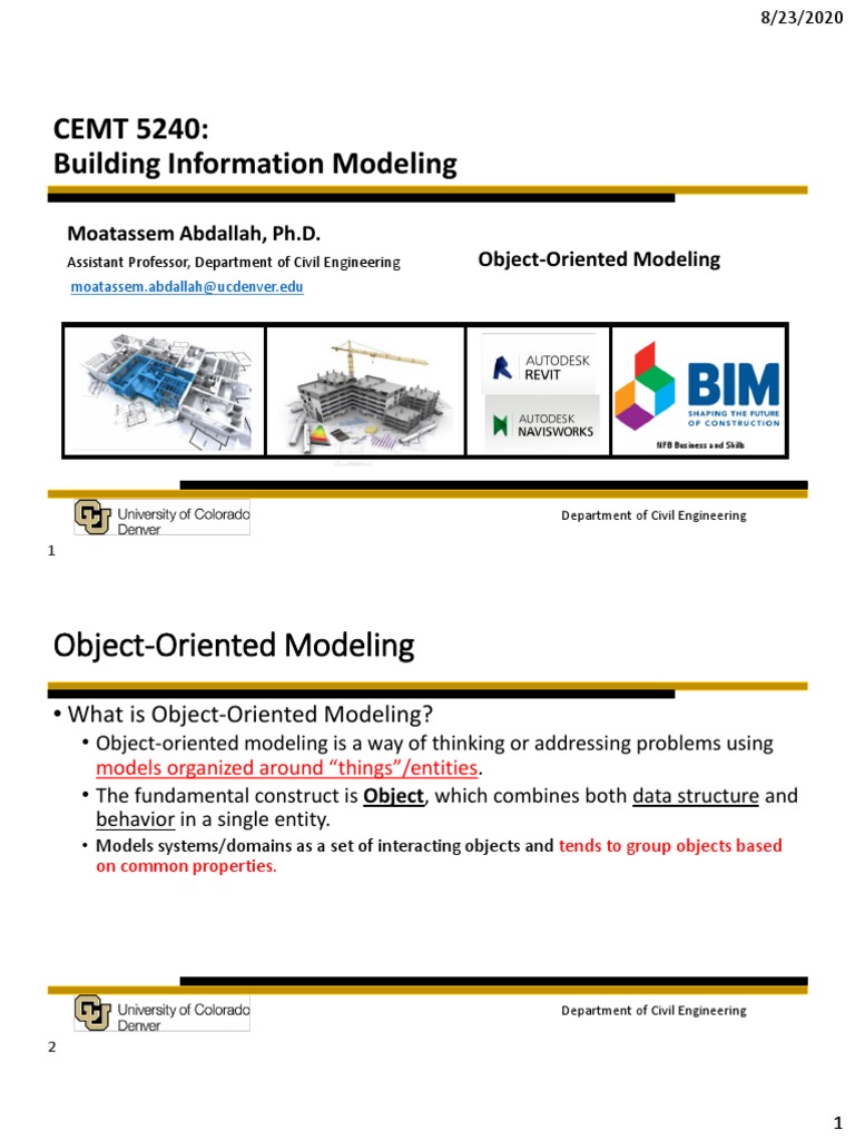 CEMT 5240: Building Information Modeling | PDF | Class (Computer ...
