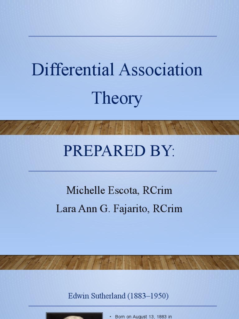 Differential Association Theory | PDF | Reinforcement | Psychological ...