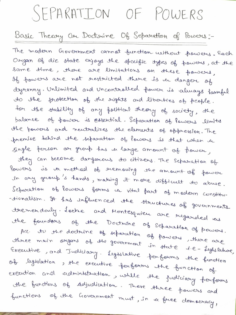 Separation of Power Notes Handwritten - 2021-12-12 - 164356 | PDF