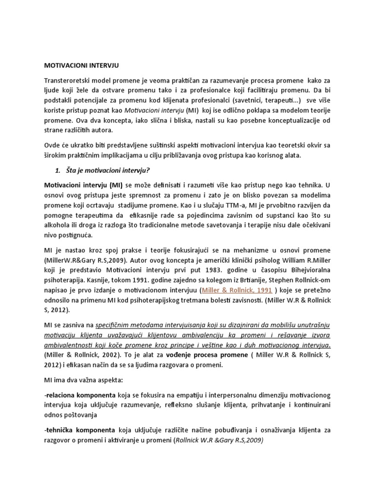 Motivacioni Intervju | PDF