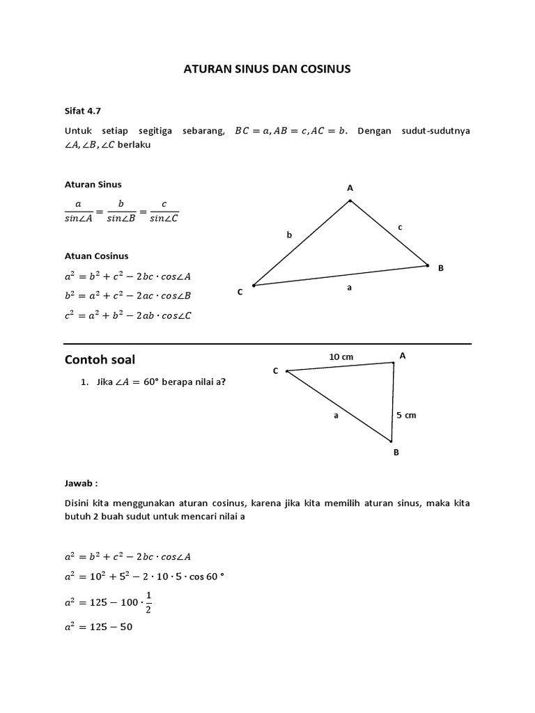 Aturan Sinus Dan Cosinus | PDF
