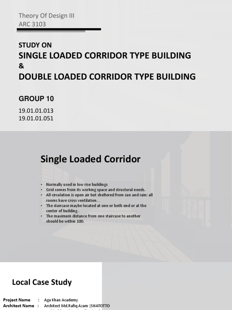 Study On Single Loaded and Double Loaded Corrider | PDF | Building | Economic Sectors