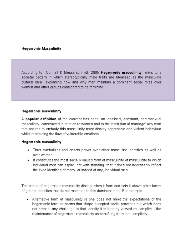 Hegemonic Masculinity | PDF | Masculinity | Gender