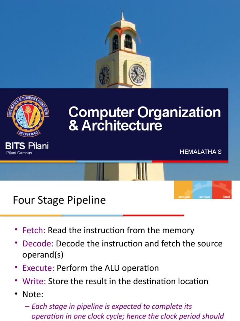 Computer Organization & Architecture: BITS Pilani | PDF