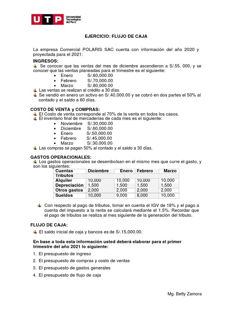 Caso1. Ejercicio Flujo de Caja | PDF