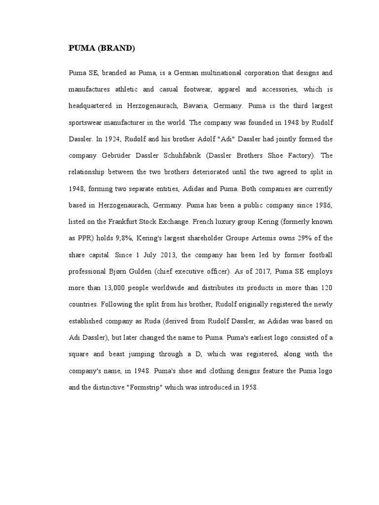 Puma | PDF | Strategic Management | Competitive Advantage