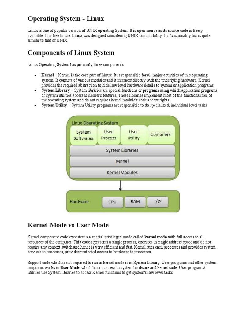 Overview of Linux Operating System | PDF | Kernel (Operating System ...