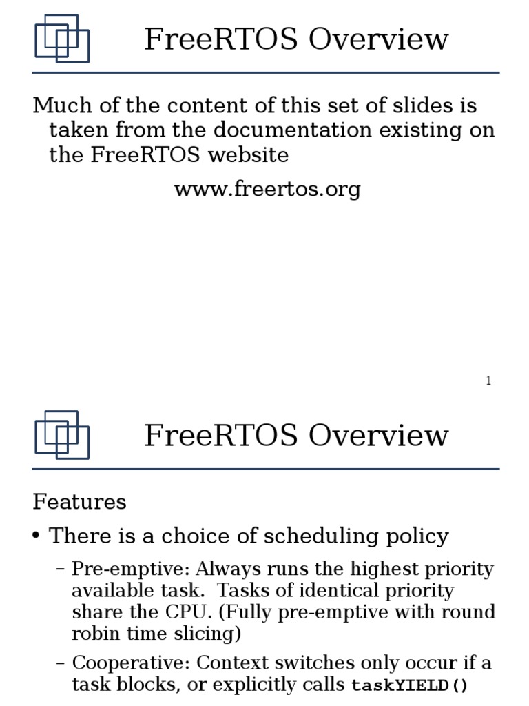 FreeRTOS Overview | PDF | Scheduling (Computing) | Kernel (Operating System)