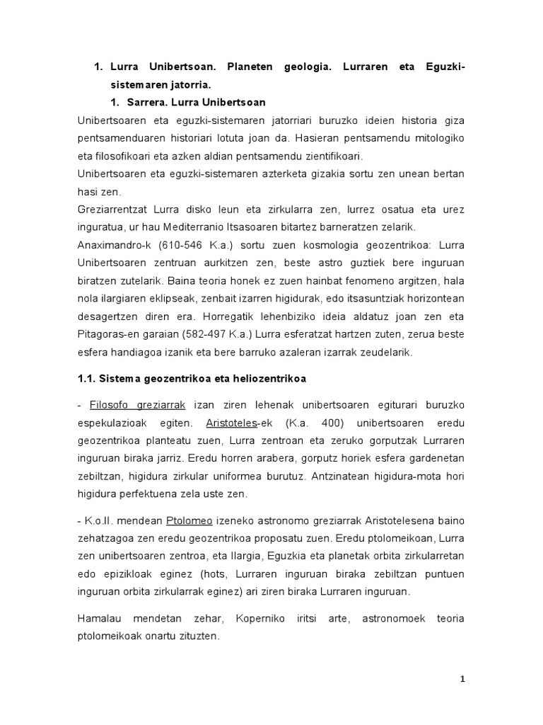 Lurra Unibertsoan | PDF