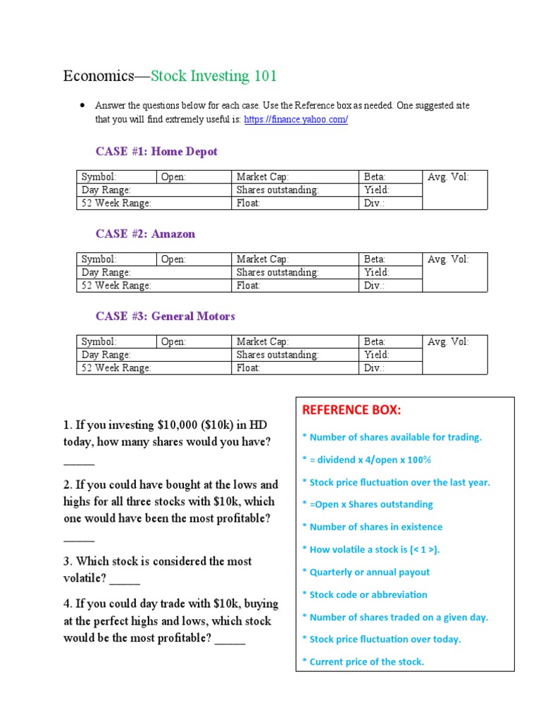 Economics-: Stock Investing 101 | PDF | Stocks | Initial Public Offering