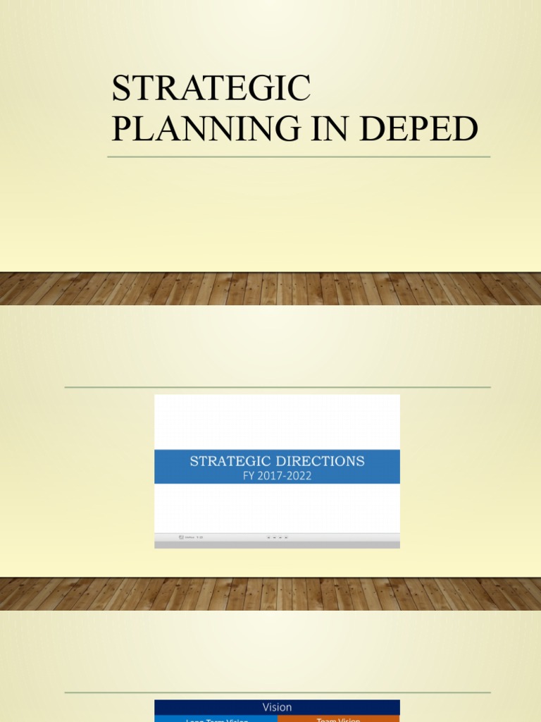 Strategic Planning in Deped | PDF