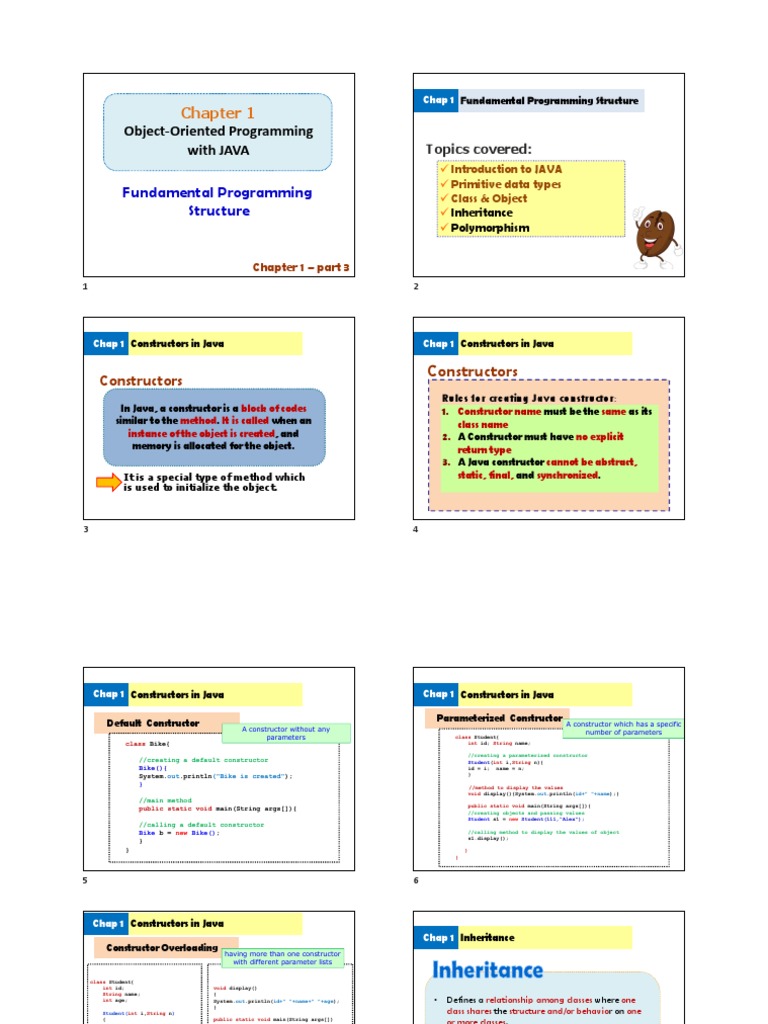 Object-Oriented Programming With JAVA | PDF | Constructor (Object ...