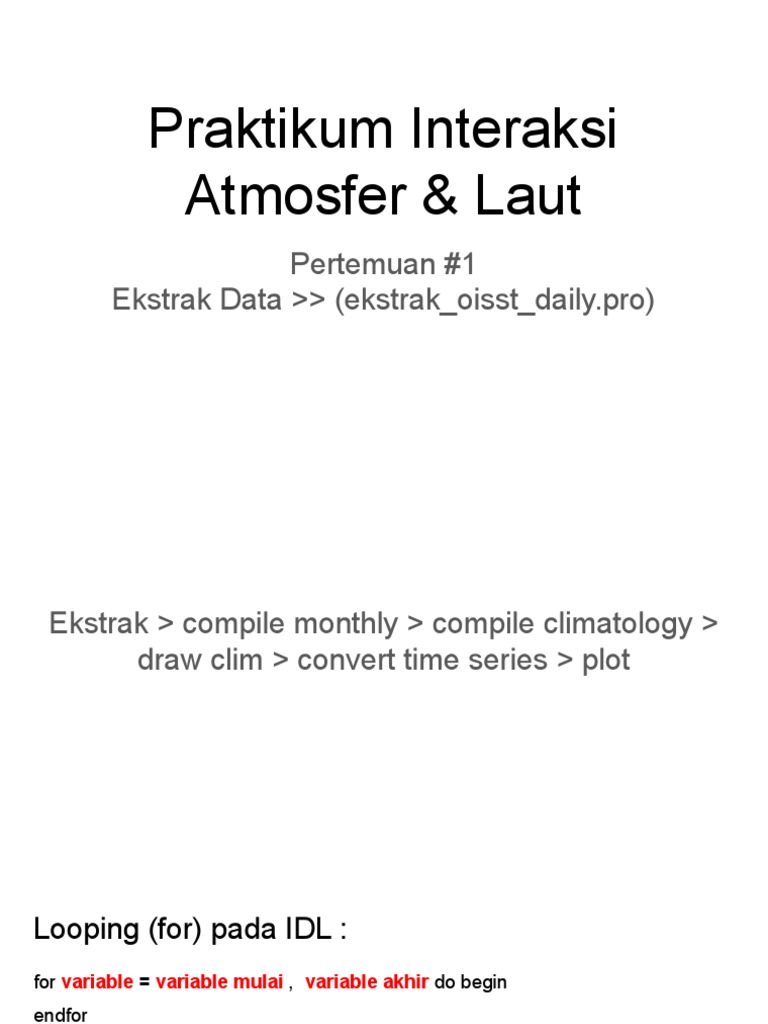 Praktikum Interaksi Atmosfer & Laut - #1 | PDF