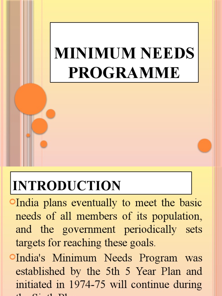14.minimum Needs Programme | PDF | Health Care | Economies