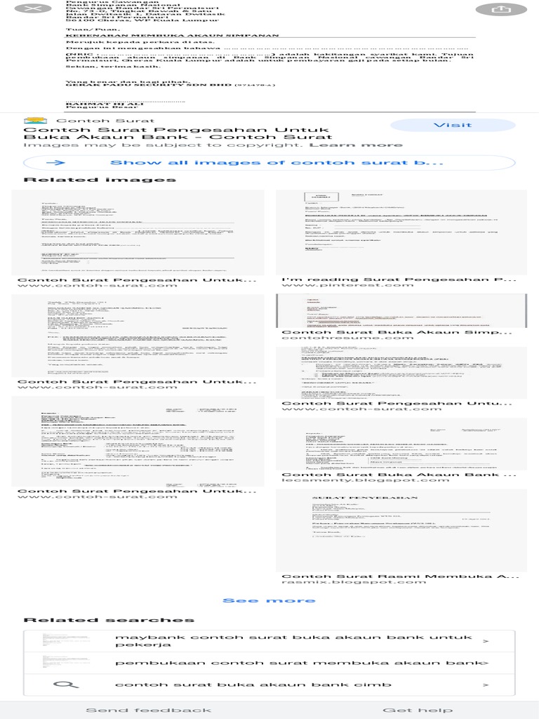 Contoh Surat Buka Akaun Bank Pekerja - Google Search | PDF