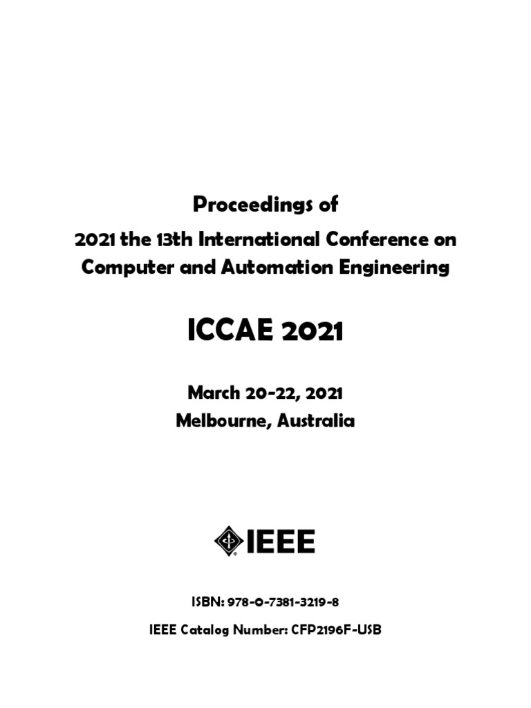 ICCAE 2021: Proceedings of | PDF | Color Balance | Deep Learning