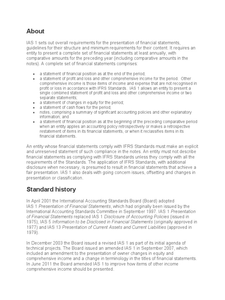 Ias 1 | PDF | International Financial Reporting Standards | Income ...