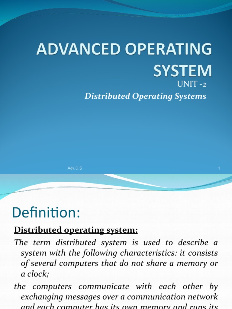 Adv Os-2 | PDF | Operating System | Distributed Computing