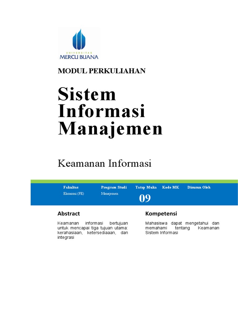 Modul 09 - KeamananSistemInformasi | PDF