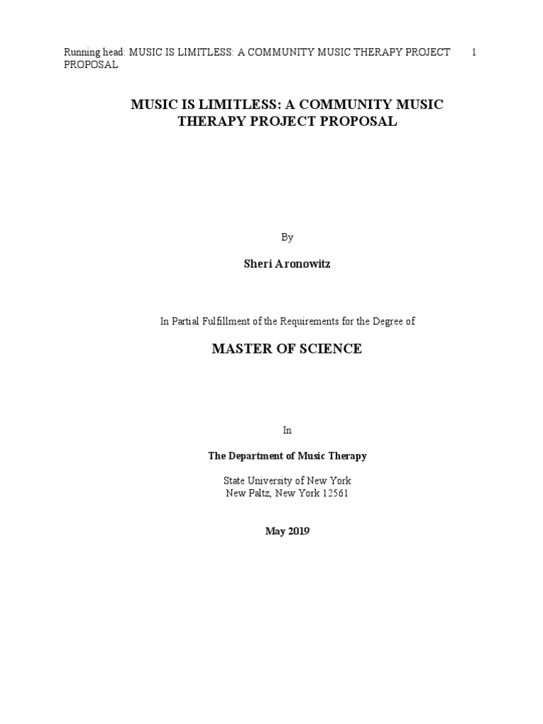 Community Music Therapy Project Proposal | PDF | Disability | Autism ...