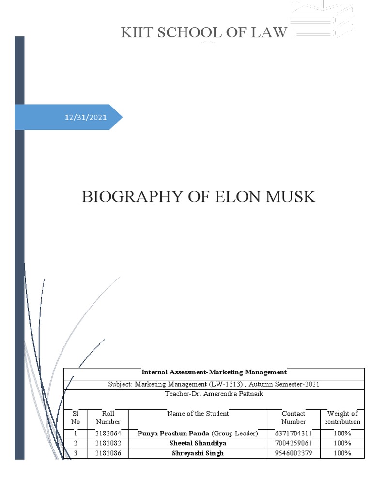 Elon Musk Biography | PDF | Space X | Falcon 9