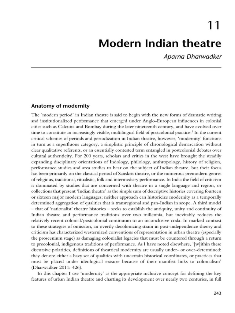 Modern Indian Theatre | PDF