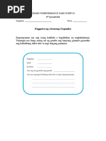 Grade 5 Performance Task Epp | PDF