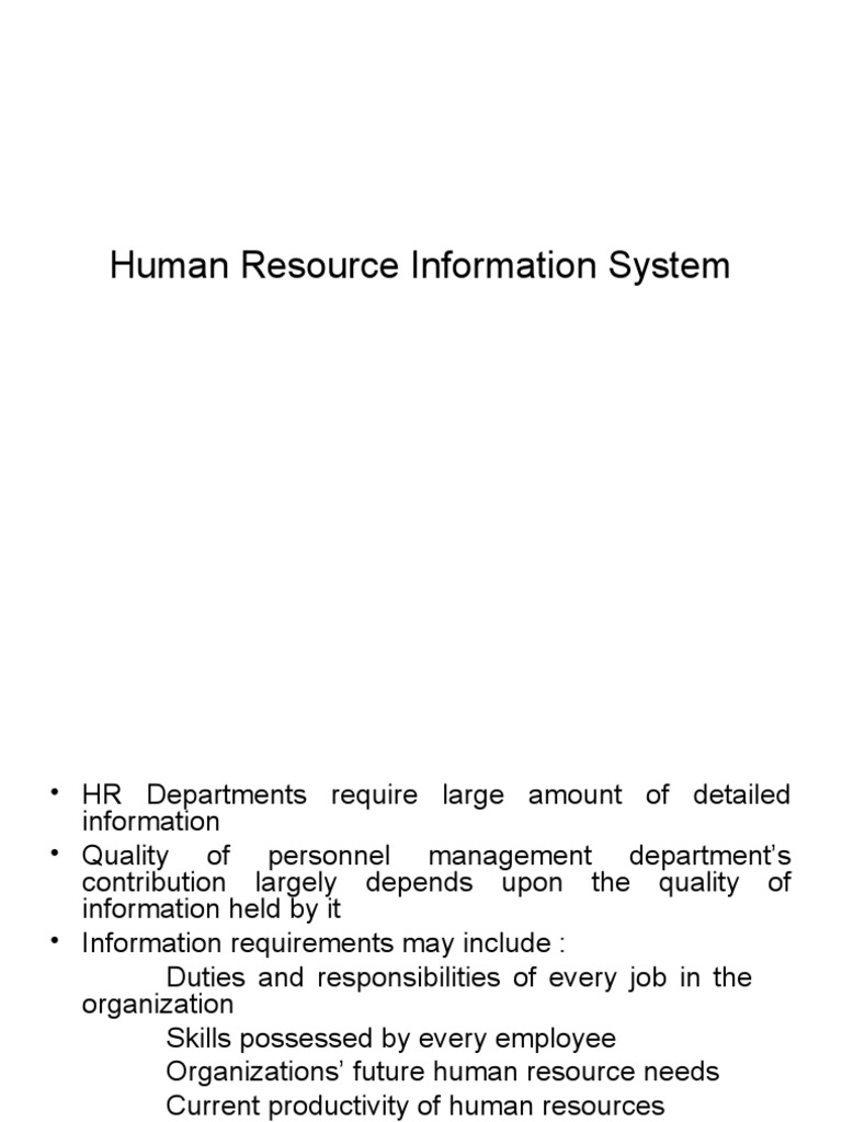Overview of Human Resource Information Systems | PDF | Human Resource ...