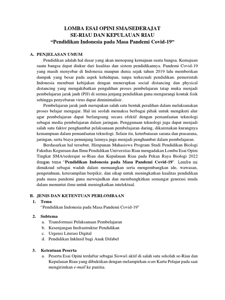 Ketentuan Esai Opini | PDF