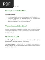 Estimating Mortar and CHB | PDF | Masonry | Concrete