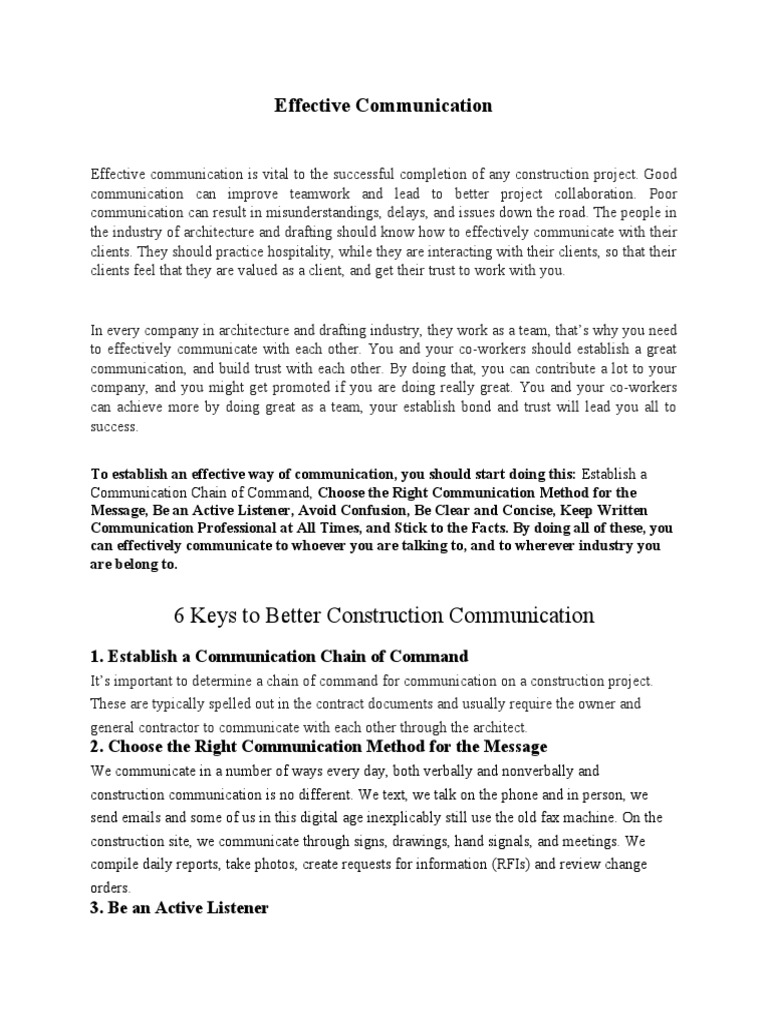 Effective Communication | PDF | Communication | Psychological Concepts