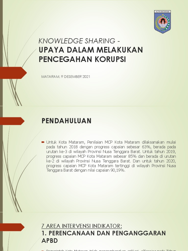Kota Mataram - KNOWLEDGE SHARING | PDF