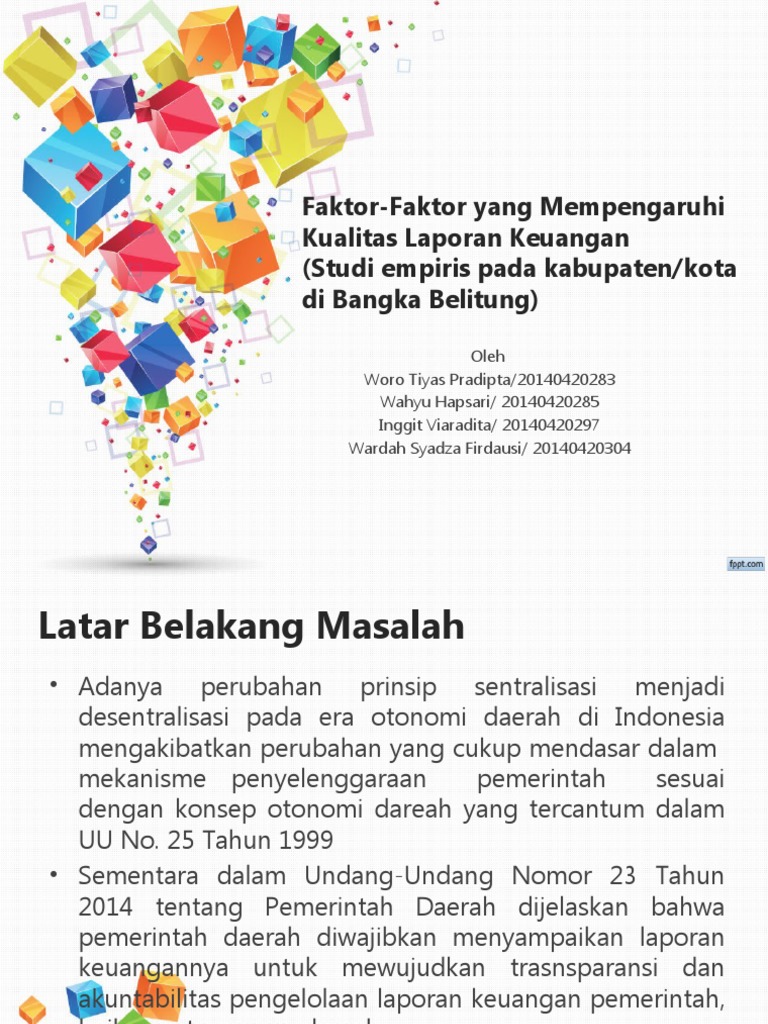 Faktor Faktor Yang Mempengaruhi Kualitas Laporan Keuangan | PDF