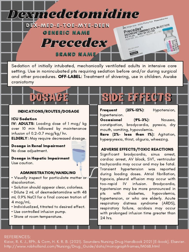 Precedex: Dosage Side Effects | PDF | Heart | Physiology