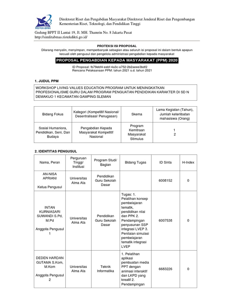 Proposal Pengabdian Kepada Masyarakat (PPM) 2020 | PDF | Komputer