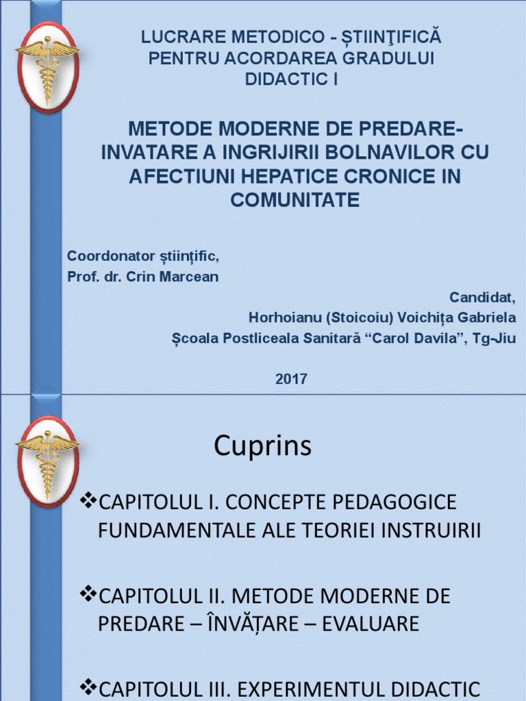 Metode Moderne de Predare-Invatare A Ingrijirii Bolnavilor Cu | PDF